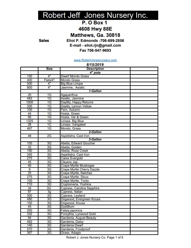Plant Material Shrubs Trees Flowers Robert Jones Nursery